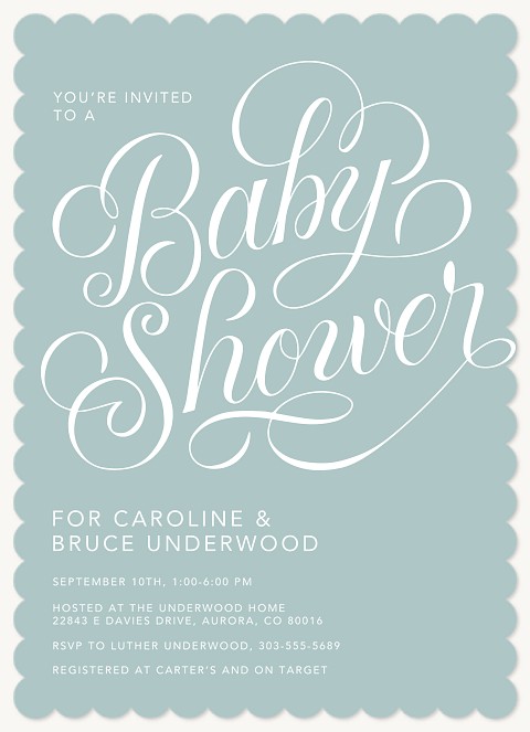 Cursive Shower | Baby Shower Invites